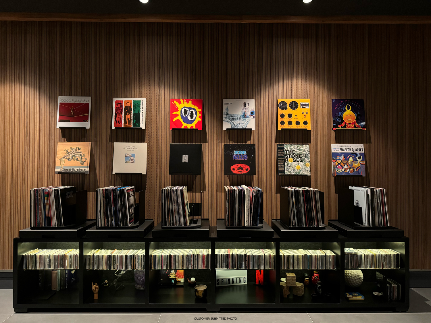 The Toneoptic rpm rotating vinyl record storage furniture display