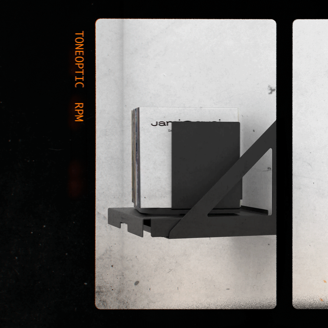 The Toneoptic rpm rotating vinyl record storage furniture display