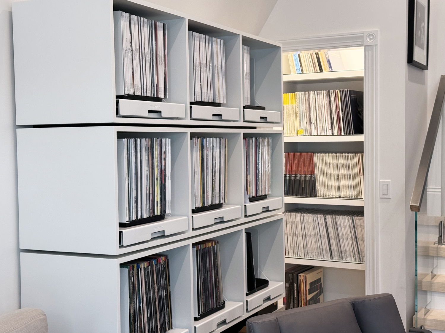 The Toneoptic rpm rotating vinyl record storage furniture display